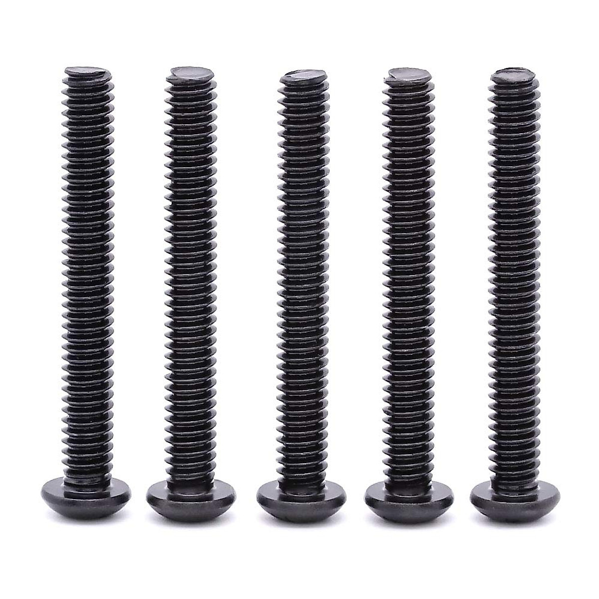 M6-1.0 x 25mm Button Head Socket Head Cap Screws, Grade 10.9 Alloy Steel, Allen Hex Drive, Full Machine Thread, Black Oxide Finish, 25 PCS