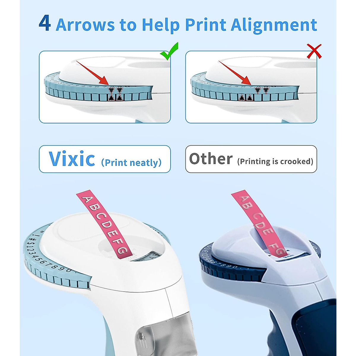 Vixic Embossing Label Maker Machine with Tapes, Handheld Retro Embossed Label Maker with 3D Effect Waterproof Tapes for Organization, DIY & Crafting, Blue Vintage Label Maker