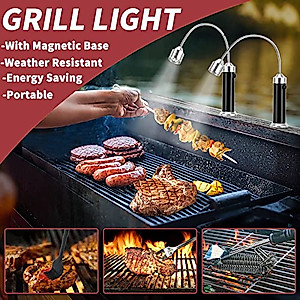 BBQ Grill Tools Set Grilling Accessories -Deluxe Birthday Gifts for Dad or Men,19 Pcs Stainless Steel Grill Kits with Large Brushed Aluminnum Case, 18” Professional Barbecue Utensils for Outdoor Grill