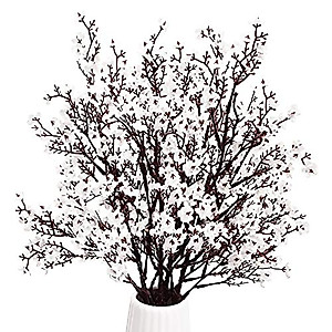 Artflower 4 Bundles 19.7'' Baby Breath Gypsophila Artificial Flowers Real Touch Silk Fake Baby Breath Bouquet Silica Blooms for Wedding Bridal Party DIY Home Floral Arrangement Decor (White)