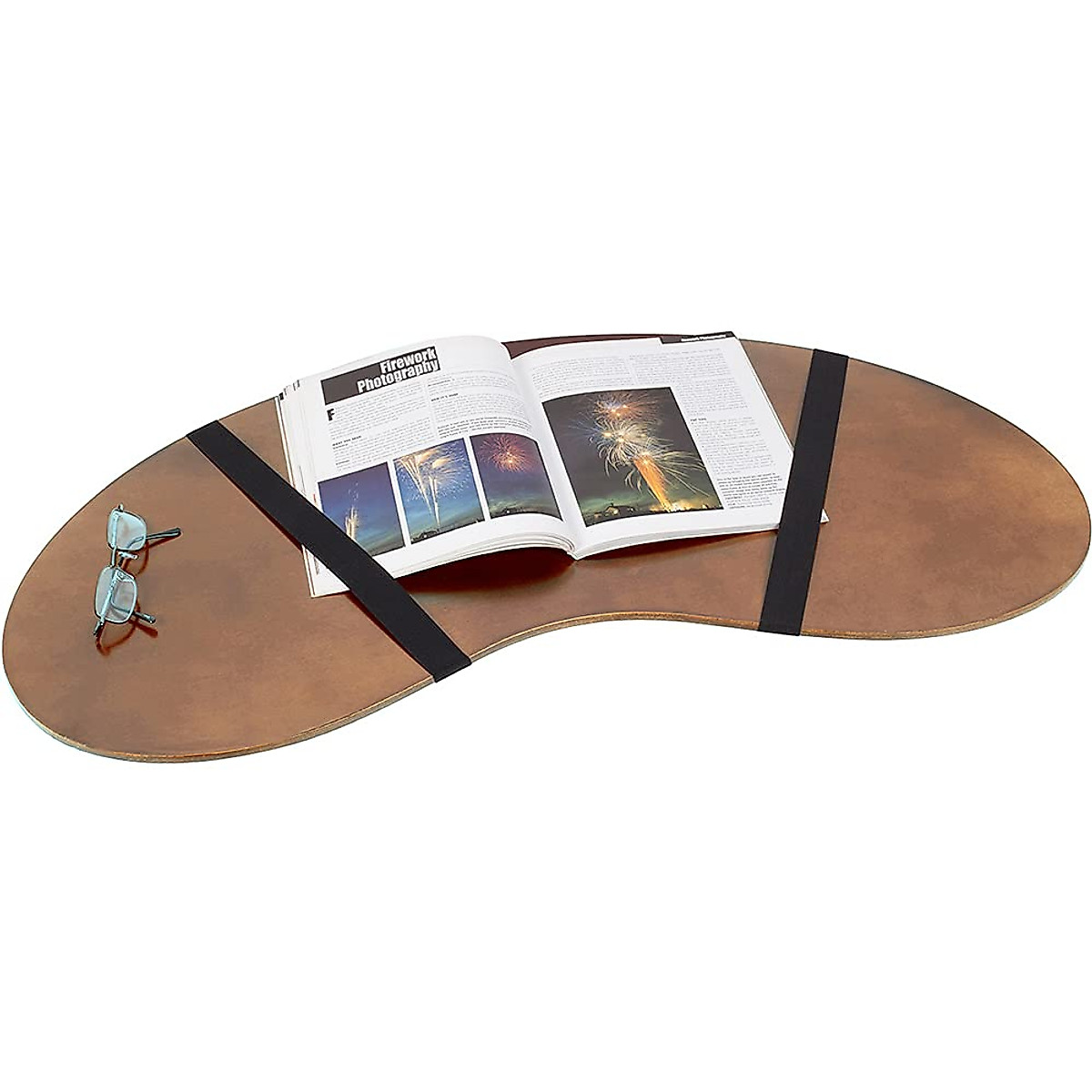 Trademark Innovations 32" Portable Curved Shape Dark Wood Lap Desk for Laptop