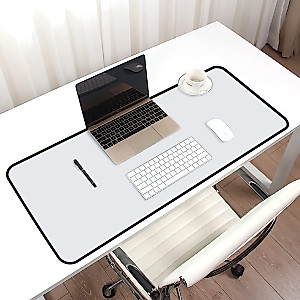 Qisan Large Gaming Mouse Pad Extended Size Mousepad for Computer Desktop PC Laptop 31.5"x11.8"x0.15" Keyboard Pad Desk Pad with Anti-Slip Rubber Base | Large Desk Mat for Keyboard and Mouse-White