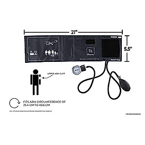 EMI Deluxe Aneroid Sphygmomanometer Manual Blood Pressure Monitor Adult Cuff Set with Case - #217 (Pink)