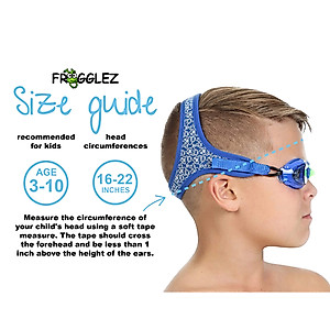 Frogglez Pain-Free Swim Goggles for Kids Under 10 (Ages 3-10), No Hair Pulling, Recommended by Olympic Swimmers - UV Protection|Tinted|Anti Fog
