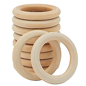 30 Pack 3 Inch Wooden Rings for Crafts, Macrame, Crochet, DIY Jewelry Making