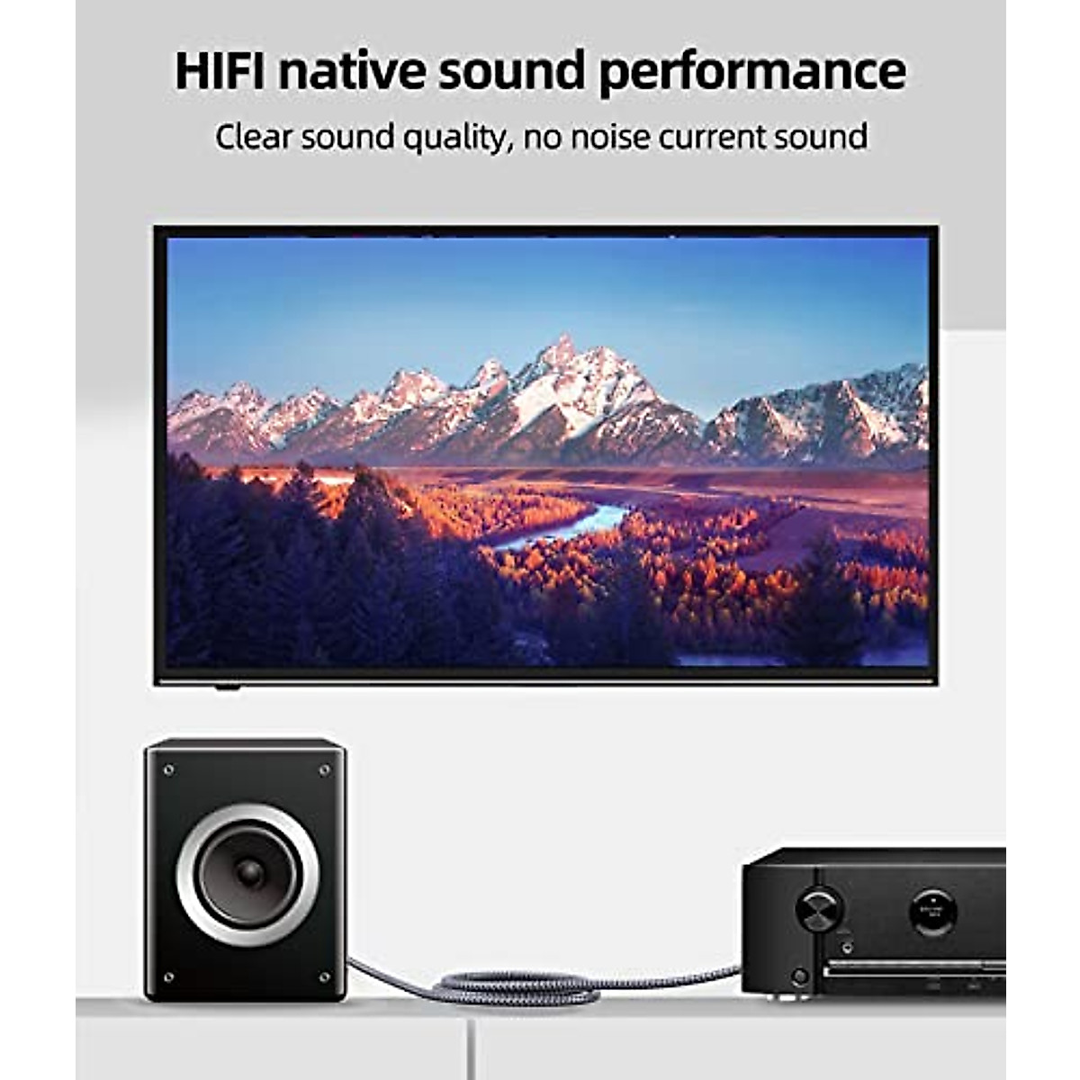 SCETREND Optical Audio Cable 20 Feet, Digital Fiber Optic Audio Spdif Cable, Braided Toslink Optical Cord for Soundbar TV Playstation PS4 Xbox Samsung