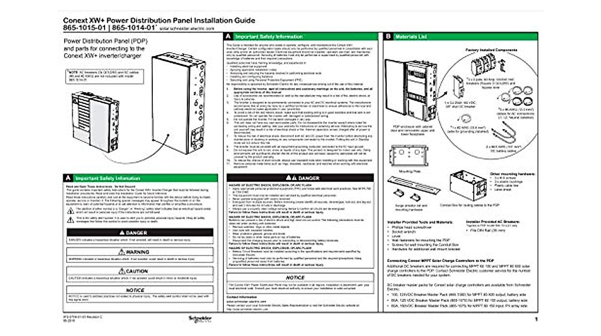 Schneider XW Plus Power Distribution Panel PDP - Integrate Your System