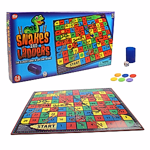 Snakes and Ladders Board Game for All Ages - Fun Family Games Snakes and Ladders for 2-6 Players