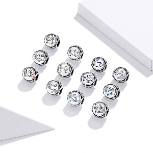 Pisces Constellation Charm 925 Sterling Silver Birthstone Charm Anniversary Charm Love Charm Lucky Charm for Pandora Charm Bracelet (Pisces (2.19-3.20))