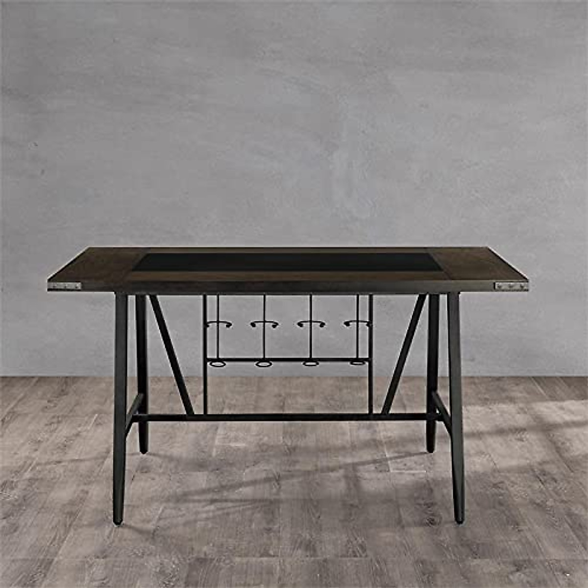 Lexicon Appert Transitional Metal Counter Height Dining Room Table in Dark Gray