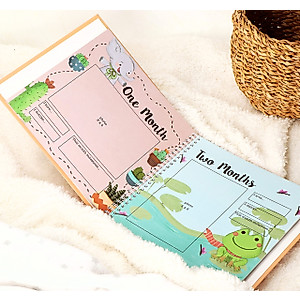 NOVO baby Baby Memory Book | First Year Photo Album | Up to The First 5 Years | Perfect for Boys and Girls | Achievements, Memories, Milestones | Baby Shower Present