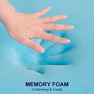 4 Inch Queen Mattress Topper for Pressure Relief, Gel Infused Bed Topper, Memory Foam Mattress Pad CertiPUR-US Certified, 60x80 Inches, Blue