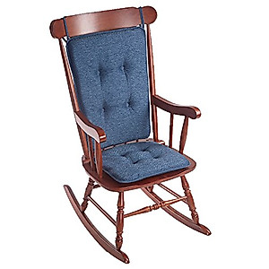 Klear Vu Embrace Rocking Chair Cushions for Living Room, Nursery, or Home Office, Tufted and Non-Slip Pads, 2 Piece Set, Seat 16"x15" and SeatBack 24"x17", Blue