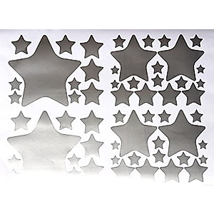 56 PCS Metallic Silver Star Stickers Floor Decal Stickers Wall Stickers Party Decoration Bridal Shower Home Engagement…
