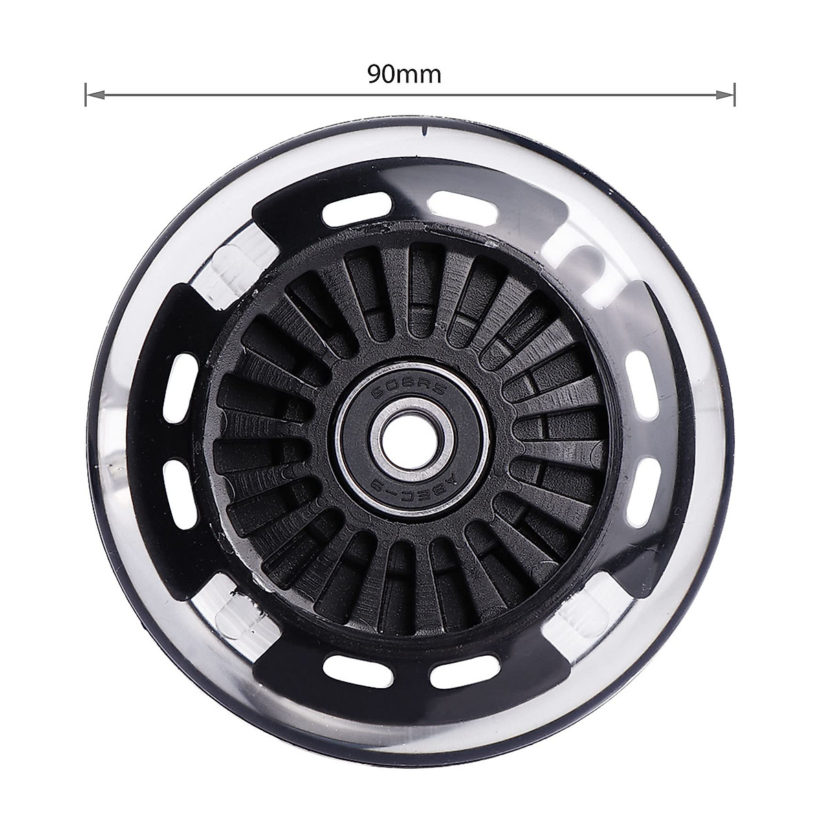 Gladeer 90mm Wiggle Car Polyurethane Replacement Wheels Set for Upgrades for PlasmaCar Ride-on Toys Wiggle Car Replacement Wheels, 4-Pack (Black)