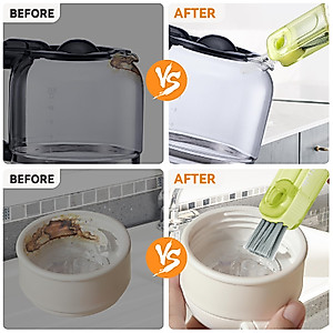 3 in 1 Cup Lid Gap Cleaning Brush Set, Multifunctional Bottle Cleaning Brush, Silicone Cup Lid Gap Cleaner, Home Kitchen Crevice Cleaning Tools (Blue)