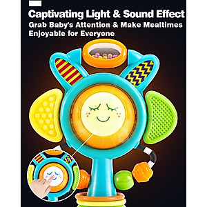 High Chair Toys Sunflower Suction Cup Baby Toys 6-12 Months+ with Light, Sound