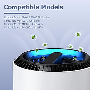 ROMON MK01 & MK06 Filter Replacement for MK01 MK06, ToLife TZ-K1, Kloudi DH-JH01 air Purifier, Standard Version, 2 Pack, Blue