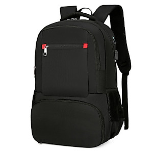 DAILY&DIARY Lunch Backpack, Insulated Cooler Backpack with Lunch Compartment for Men Women Water Resistant Lunch Bag 15.6 Inch Laptop Backpack Durable for Work, School, Camping, Picnics, Black