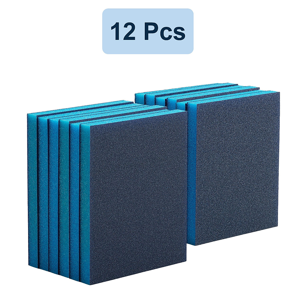 Bates- Sanding Sponge, 12 Pack, 3.9”x4.7”, 80/100/120/180 Grit, Sanding Block, Sanding Paper Block, Sandpaper Sponge Block, Sanding Blocks for Wood, Sanding Sponges, Sand Block, Sanding Blocks Drywall