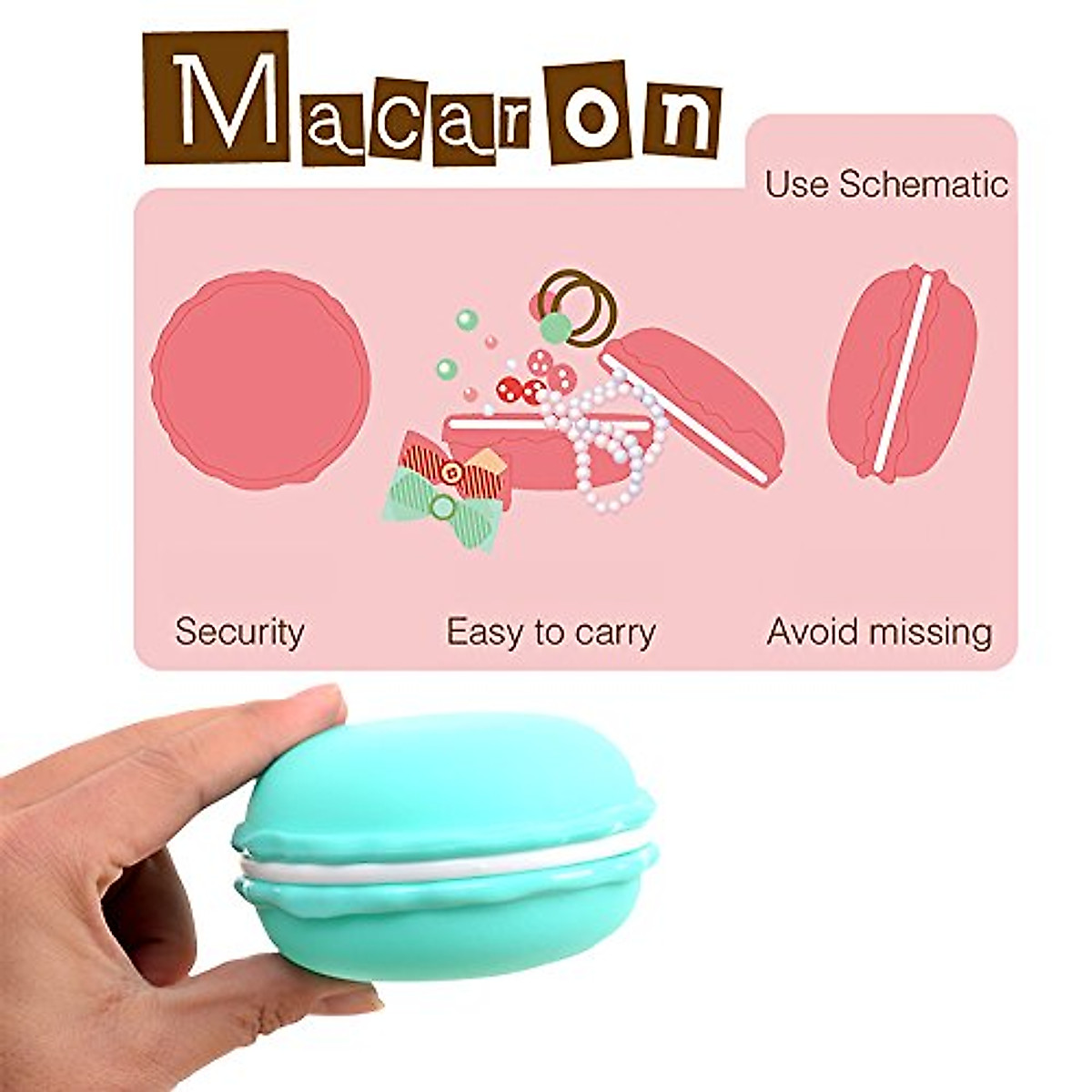 Giant Macaron Case, Coolrunner Macaron Jewelry Box, Macaron Cute Pill Box, Colorful Macaron Jewelry Storage Box, Shape Storage Box Candy Cute Pill Organizer Case Container(Large 2 pcs)