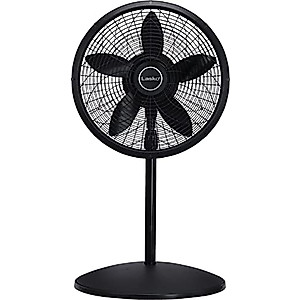 Lasko Oscillating Pedestal Fan, Adjustable Height, 3 Speeds, for Bedroom, Living Room, Home Office and College Dorm Room, 18", Black, 1827