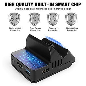 Switch TV Dock Docking Station Compatible with Nintendo Switch/Switch OLED Model, Portable Switch Base Charging Adapter Cradle with HDMI and USB3.0 Port