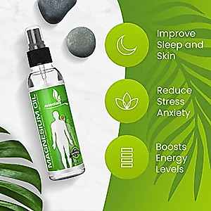 Magnesium Oil Spray - Large 8oz Size - Extra Strength - 100% Pure for Less Sting - Less Itch - Essential Mineral Source - Made in USA