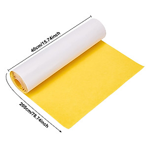 BENECREAT 15.7x78.7" Self-Adhesive Felt Fabric Yellow Shelf Liner for Festival Decor Cup Mat Making and Jewelry Box Decoration, 1mm Thick