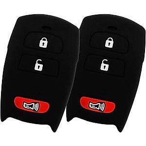 KeyGuardz Keyless Entry Remote Car Key Fob Outer Shell Cover Soft Rubber Case for Kia Sedona Hyundai Entourage (Pack of 2)