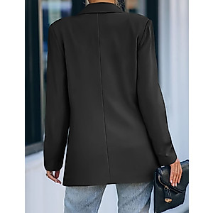 Black Oversized Blazer Jackets for Women Business Casual Open Front Long Blazers for Work Professional Fashion XL