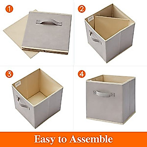 Lifewit 6 Pack 18L Storage Cubes (Light Grey), Bundle with 3 Pack 20L Storage Baskets (Grey)