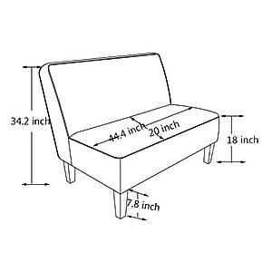 HAOBO Home ANNJOE Cushioned Linen Loveseat Settee Upholstered Sofa Backrest Couch Banquette Bench for Dining Room Living Room Bedroom Funiture