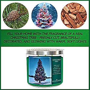 King of Candle - Christmas Tree | Large 3 Wick Strong Scented Christmas Candles Gifts for Women | Balsam Pine Evergreen Fir Fragrance| USA Made Long Lasting 14 oz Soy Wax + Decorative Lid