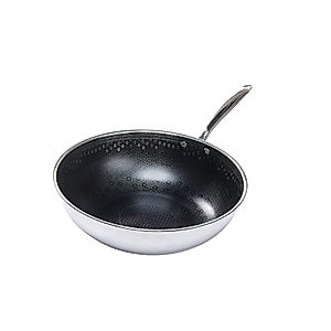 Black Cube CeramicQR Cookware Made In France Quick Release Chef's Pan/Wok - 9.5-Inch - Stainless Steel Wok Pan - Induction Wok Pans Hybrid Cookware
