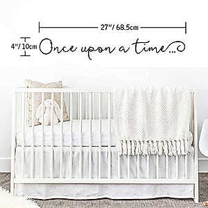Once Upon A Time Wall Decals Kids Nursery Wall Art Decor Kids Bedroom Lettering Saying Quote Wall Decal Sticker Kids Room Decor - 27x4 inch