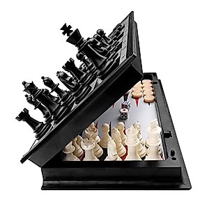 3 in 1 Chess Checkers Backgammon Set, KAILE Magnetic Chess Travel Magnet Chess with Folding Case 13"……