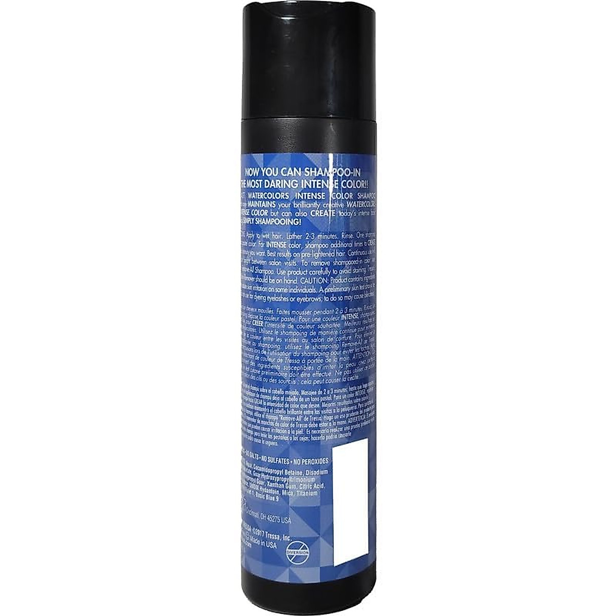Watercolors INTENSE Semi Permanet Color Depositing Shampoo. Sulfate & Paraben Free to Maintain & Enhance Hair Color 8 fl oz - BLUE