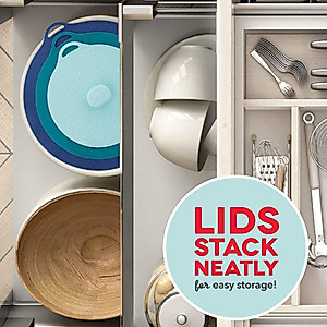 DASH Silicone Lids, 8 inch, 10 inch, 12 inch, Turquoise/Teal/Midnight