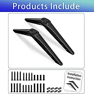 TV Stand Base for Element Roku TV, for Element 300 Series 400 Series 450 Series Smart TV, TV Stand Legs for 24 32 43 50 55 58 65 70 75 Inch Element TV with Screws Set and Instructions, Easy to Install