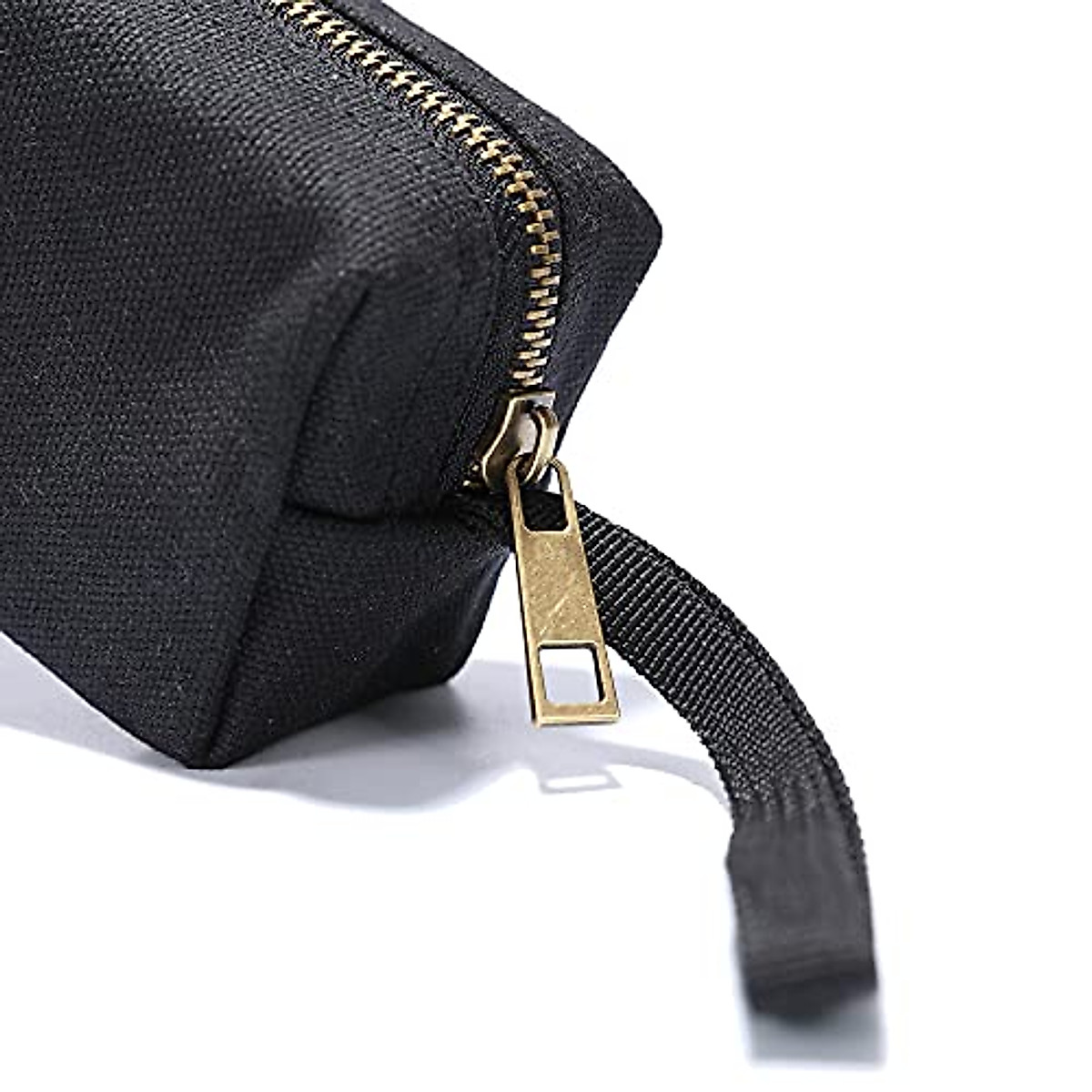 2 Pack Pen Pencil Case With Zipper, Heavy Duty Waxed Canvas Pencil Pouch Student Stationery Bag (Black)