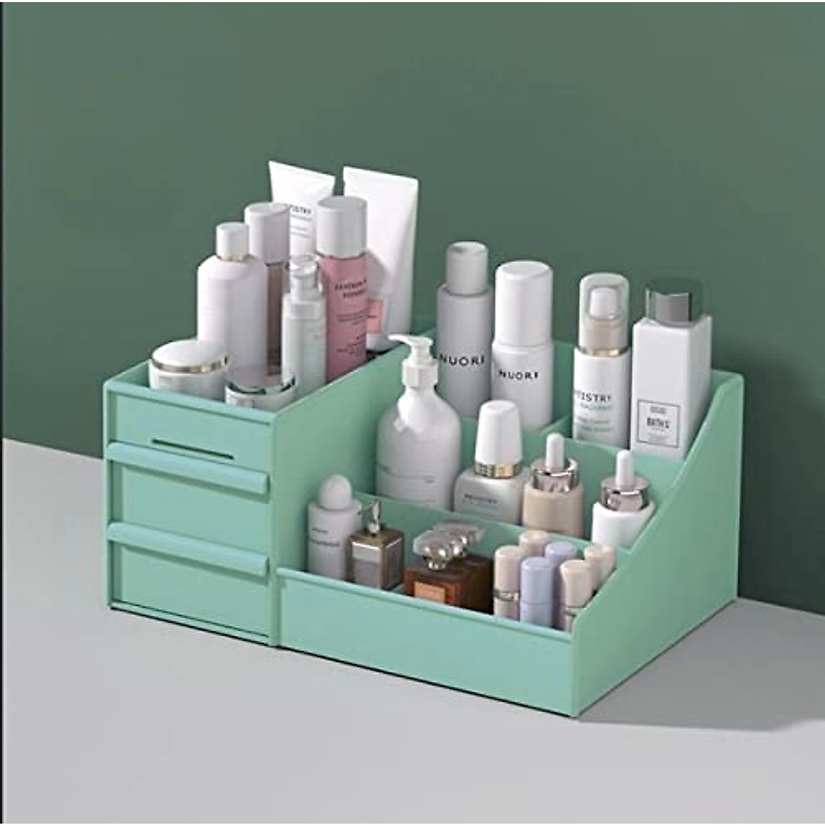 HRTNS Drawer Desktop Skin Care Products Dormitory Storage Organizer Storage Rack Cosmetic Storage Box 26.5 * 16 * 12cm White