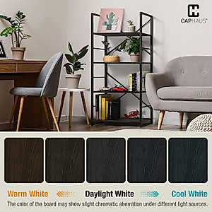 CAPHAUS 6 Tier Bookshelf, 24 Inch Width Free Standing Shelf, Bookcase Shelf Storage Organizer, Industrial Book Shelves for Home Office, Living Room, Kitchen, Black Shelves & Metal Frame