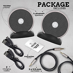 Long Run Technologies Stereo Bluetooth Speakers - Wireless Computer Speaker for Desktop Laptop PC for Boys & Girls Sister Brother Mom & Dad - Bluetooth Stereo Speakers Home Theater Gaming Rose Gold