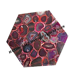 Pink Agate Table Top, Natural Agate Table, Stone Coffee Table Living Room Home Decor New Year's Gift Valentine's Day Gift 30X30 Inch Best Buy Crimson agate,