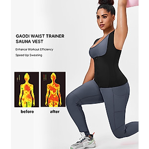 GAODI Women Waist Trainer Vest Slim Corset Workout Sweat Tank Top Zipper Compression Shirt Sauna Suit Body Shaper