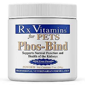 Rx Vitamins for Pets Phos-Bind for Dogs & Cats - Supports Normal Function & Health of Kidneys - 200 g Powder