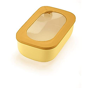 Guzzini Kitchen Active Design, Rectangular Airtight Container for Fridge/Freezer/Microwave Oven, Lunch Box-20 x 12 x h7 cm, 900 cc, Ochre, 0