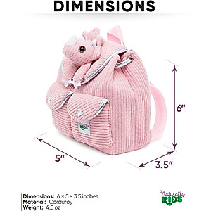 Pink Dinosaur Triceratops Mini Backpack for Kids, Mini Backpack for Toddler Girls, Gift for 2 3 4 5 Year Old Girl Boy