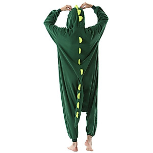 SAMGU Dinosaur Onesie Adult Halloween Christmas Animal Cosplay Costume One Piece Pajamas for Men Women Medium
